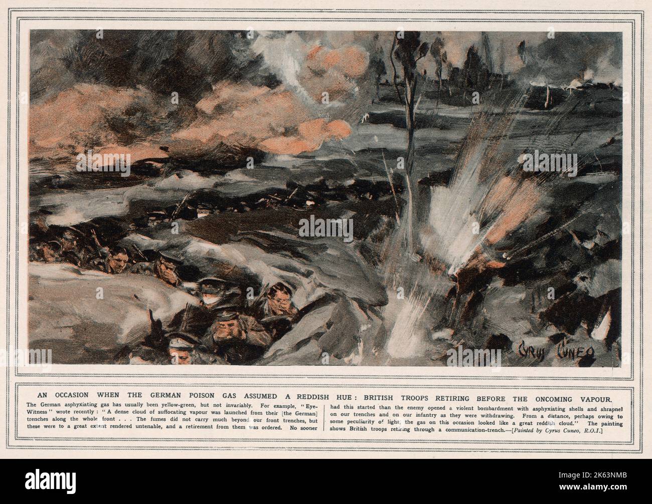 German gas attack : the red hue is unusual, perhaps colouring has been ...