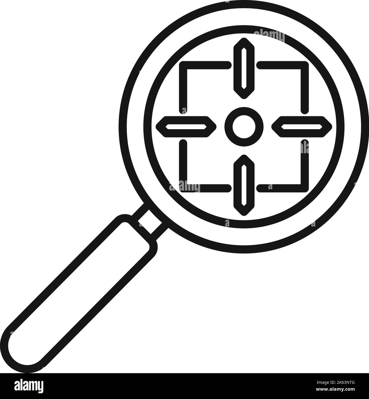 Magnifier focus icon outline vector. Team job. Social job Stock Vector ...