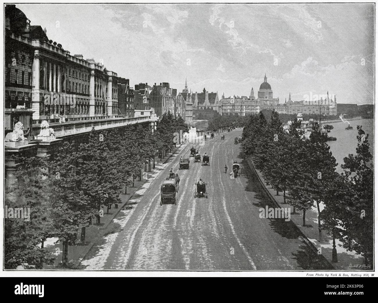 EMBANKMENT Victoria Embankment viewed from Waterloo Bridge Stock Photo ...