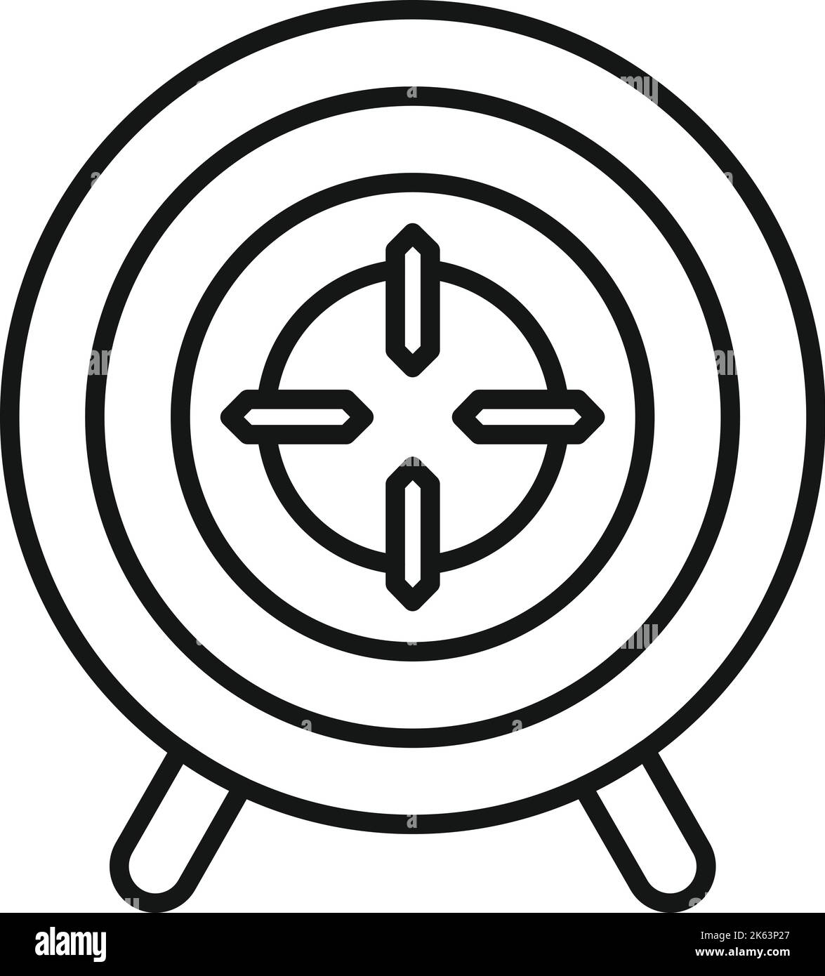 Focus target icon outline vector. Work goal. Team job Stock Vector ...