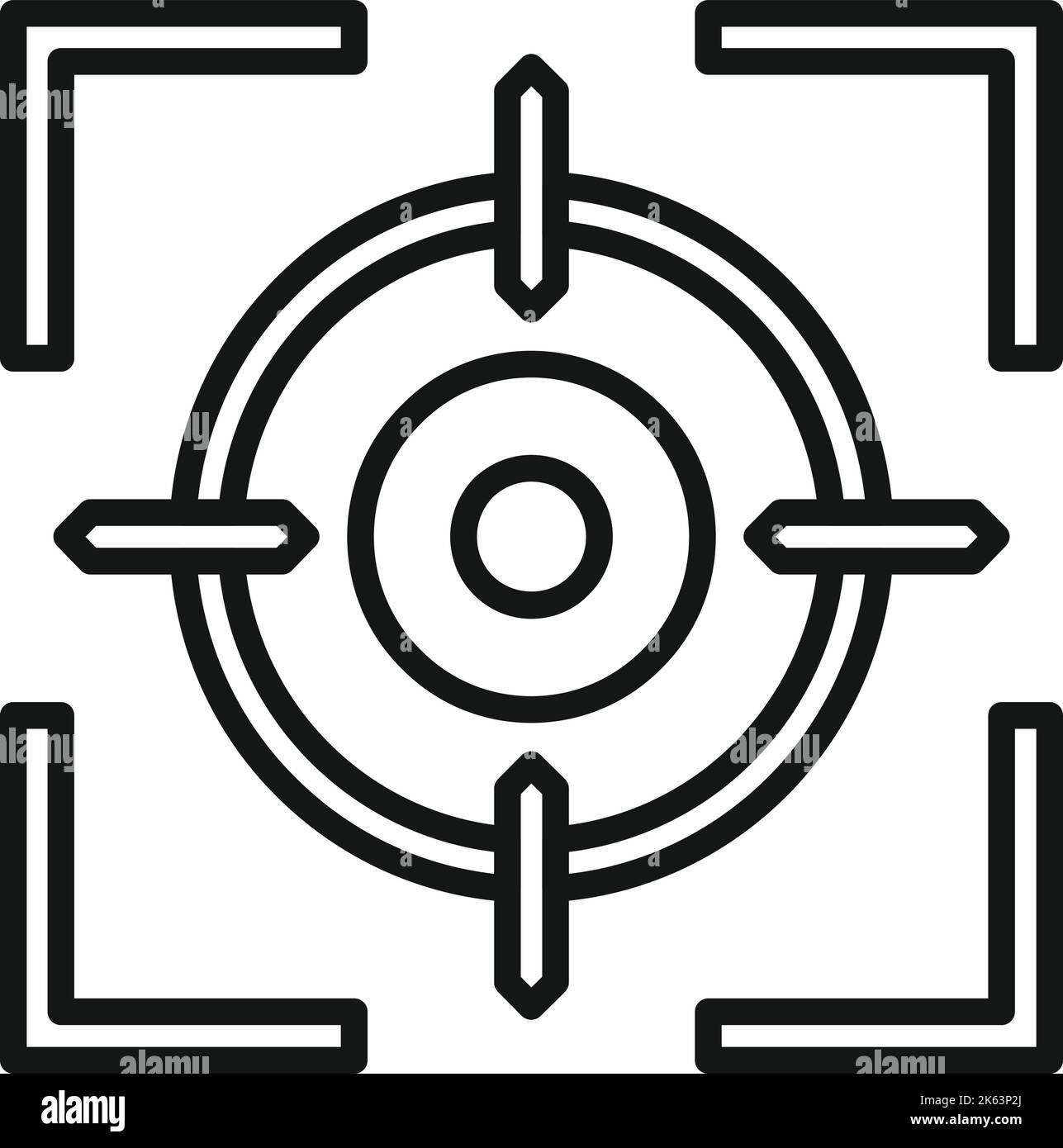 Focus career icon outline vector. Work goal. Self point Stock Vector ...