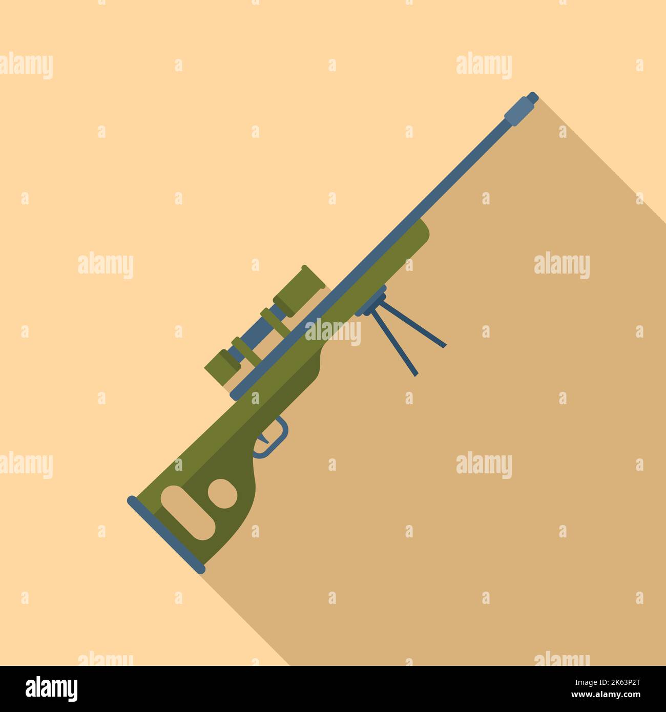 Sniper gun icon flat vector. Weapon rifle. Military scope Stock Vector ...