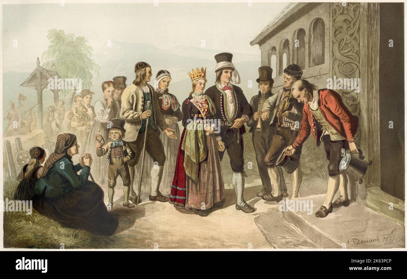 A Norwegian wedding party Stock Photo - Alamy