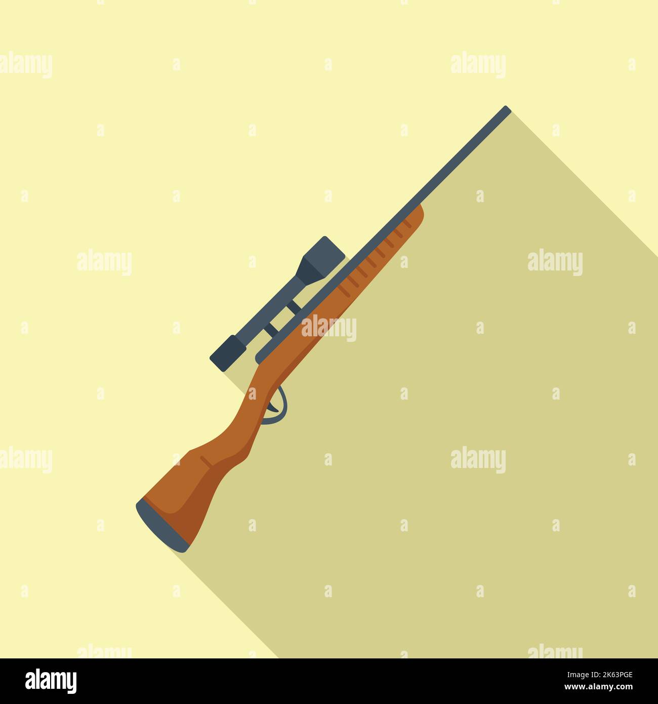 Combat sniper icon flat vector. Military weapon. Rifle gun Stock Vector ...