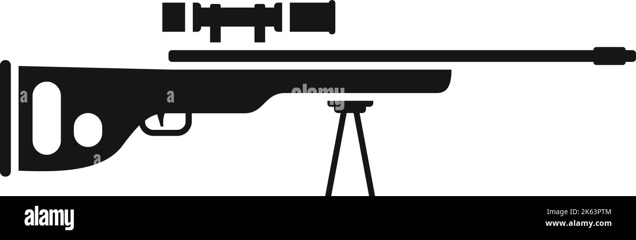 Sniper gun icon simple vector. Weapon rifle. Military scope Stock ...