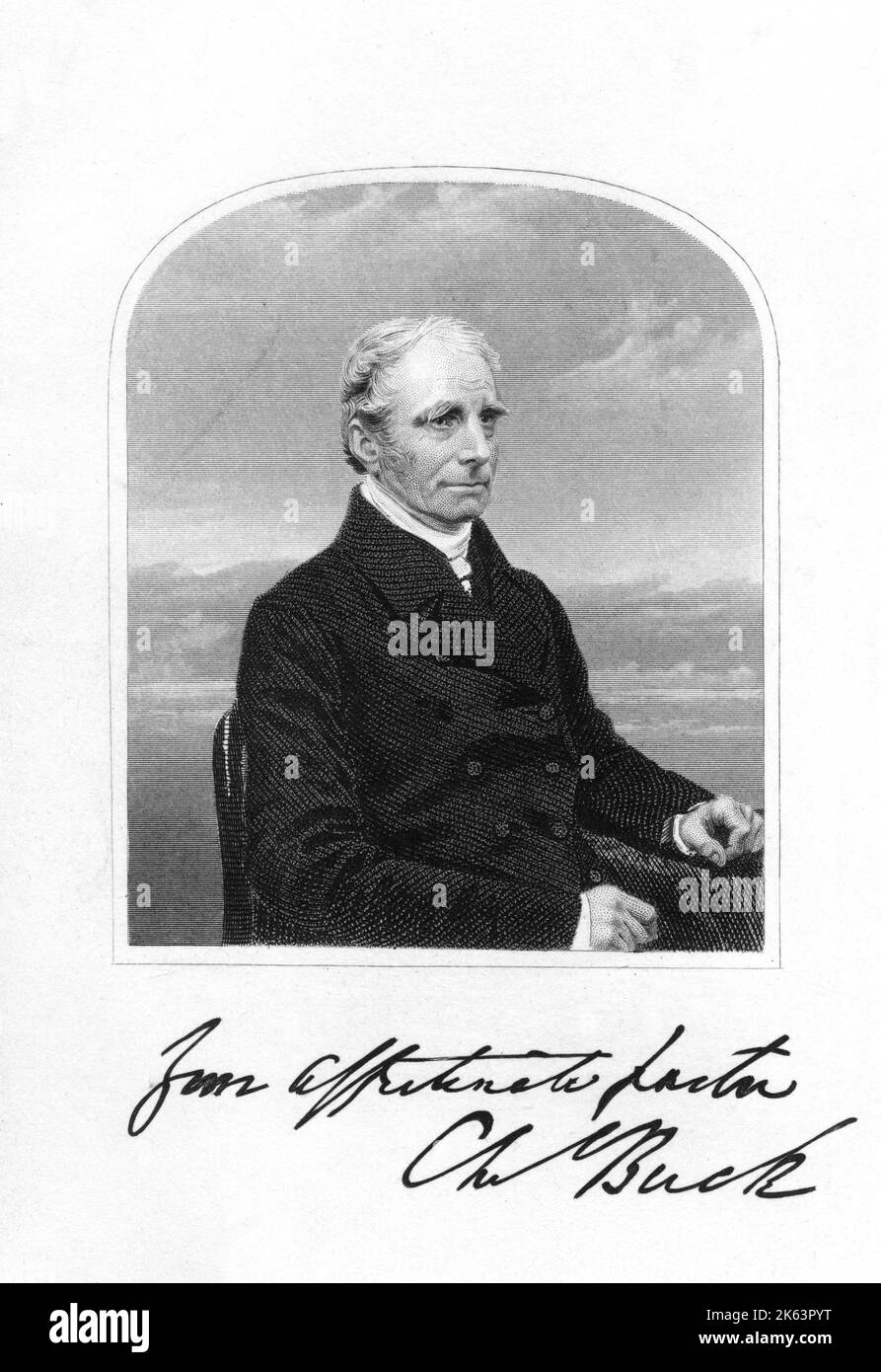 CHARLES BUCK Nonconformist churchman. with his autograph Stock Photo ...
