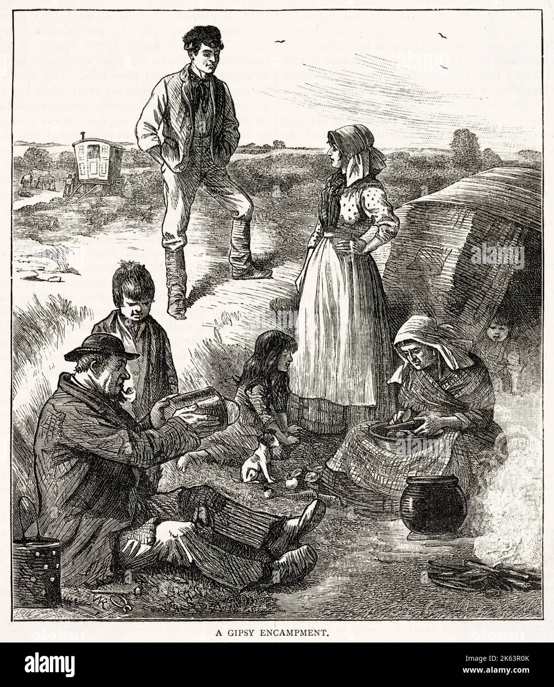 Family of gypsies cooking outside Stock Photo - Alamy