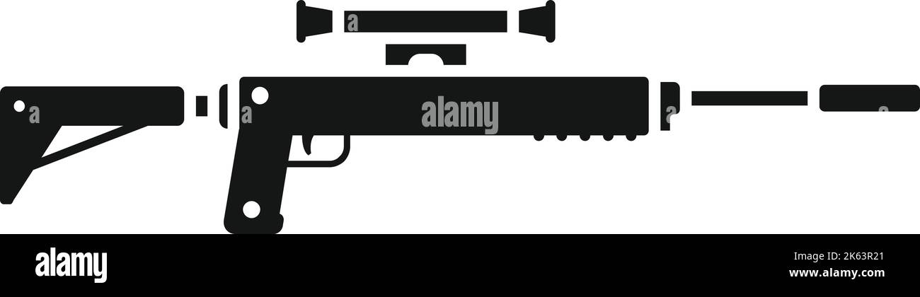 Sniper scope icon simple vector. Weapon gun. Barrel bullet Stock Vector ...