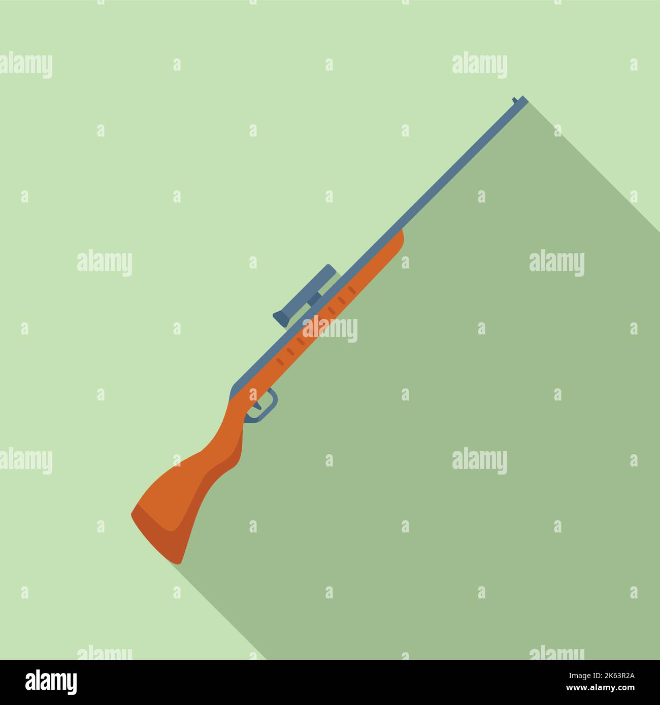 Hunter sniper icon flat vector. Weapon gun. Combat army Stock Vector ...