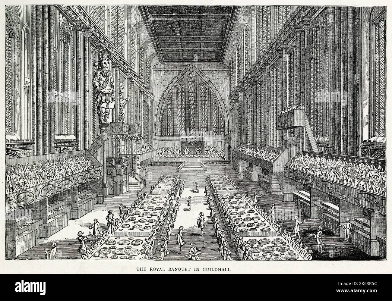 Interior of the Royal Banquet in Guildhall, London on the on Lord Mayor ...