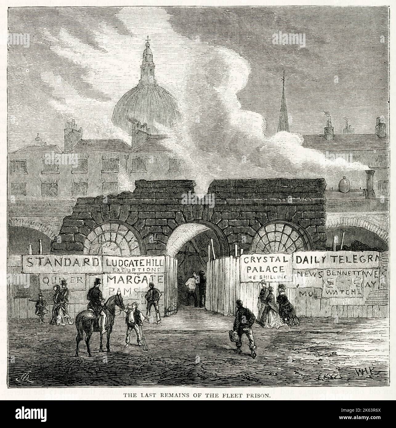 Fleet Prison for debtors, was built several times, and was in use until ...