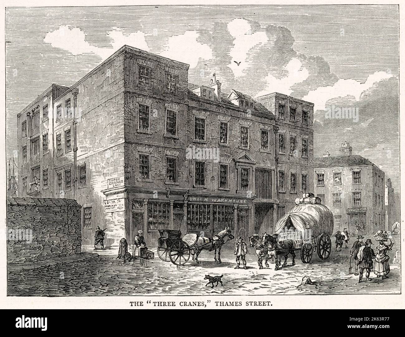 Exterior of the Three Cranes, coffee tavern Stock Photo - Alamy