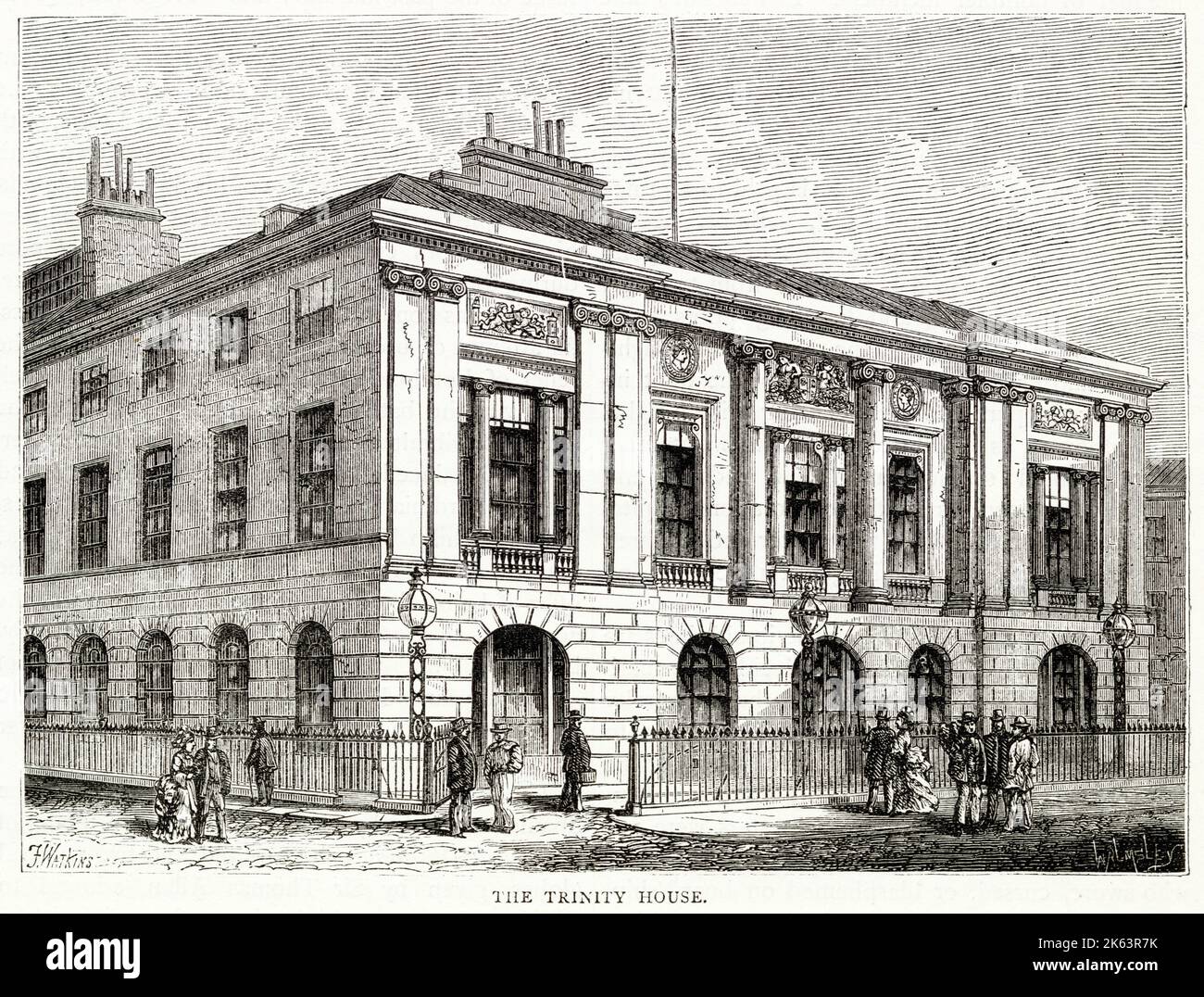 Exterior of Trinity House in Tower Hill, London, rebuilt after the Fire ...