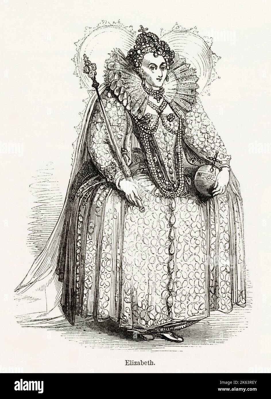 Queen Elizabeth I (1533 - 1603), Queen of England and Ireland, reigned ...