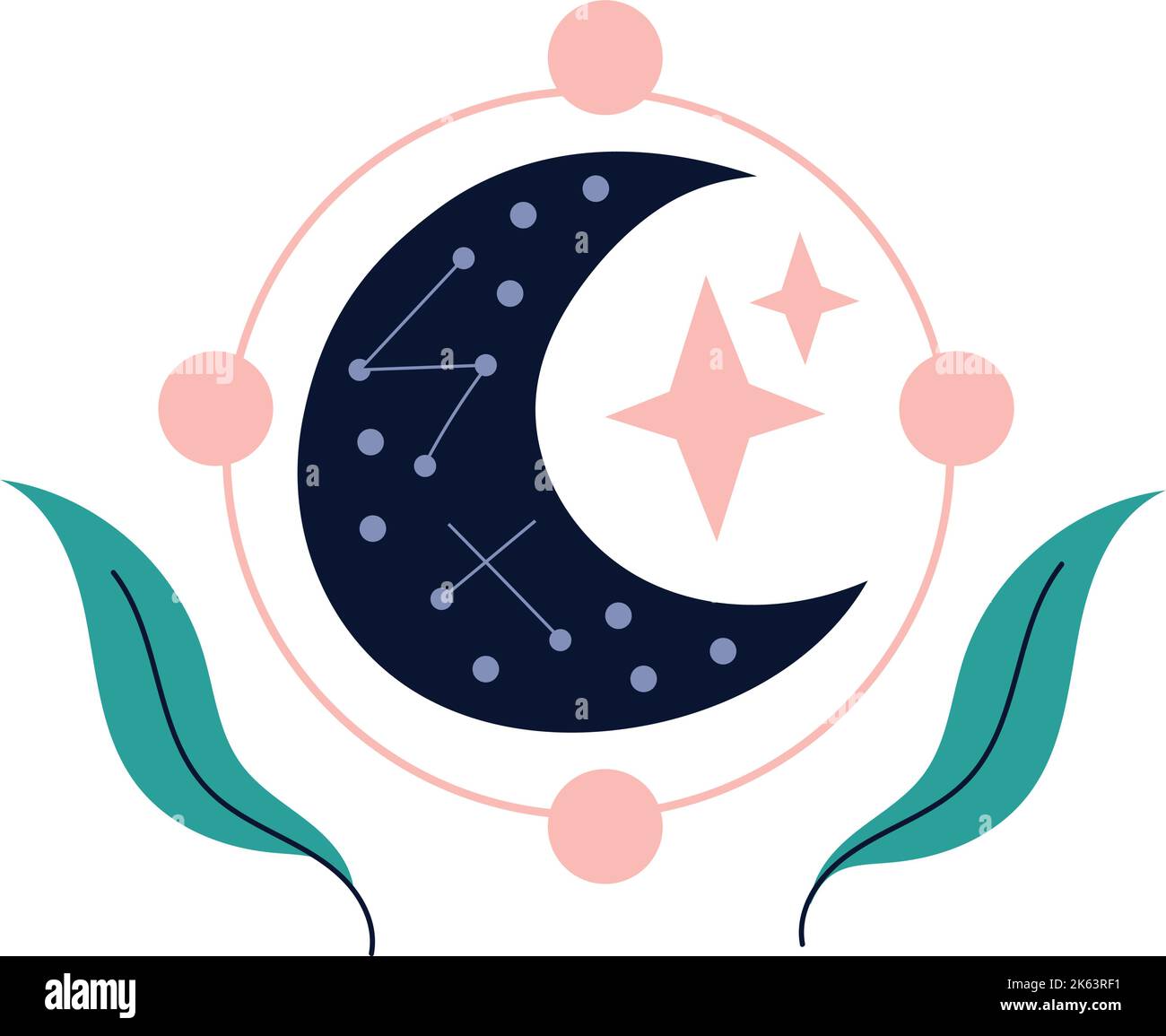 esoteric crescent moon Stock Vector Image & Art - Alamy