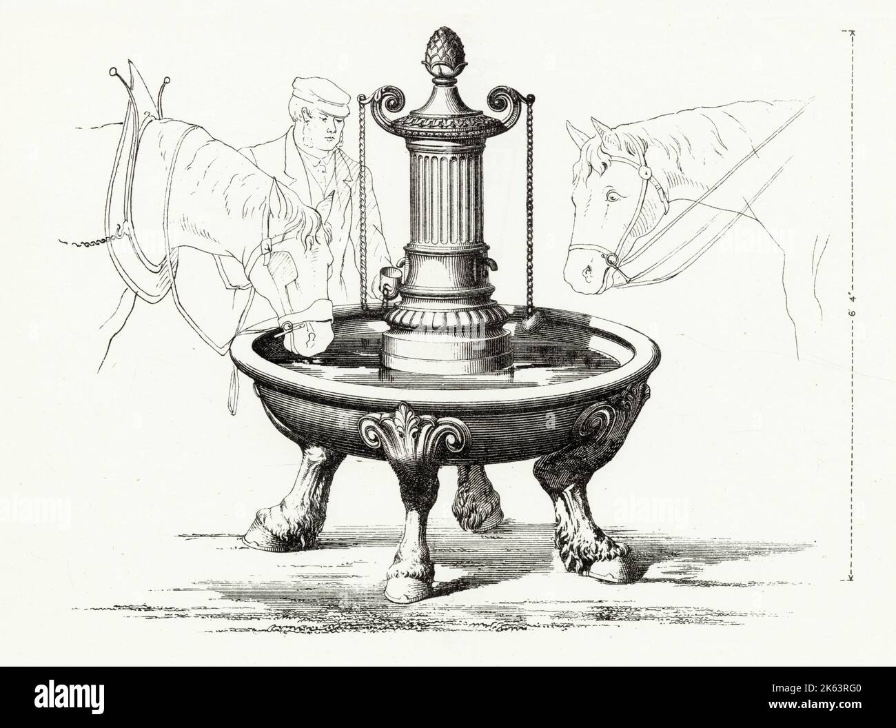 Case iron circular horse trough with drinking fountain Stock Photo - Alamy