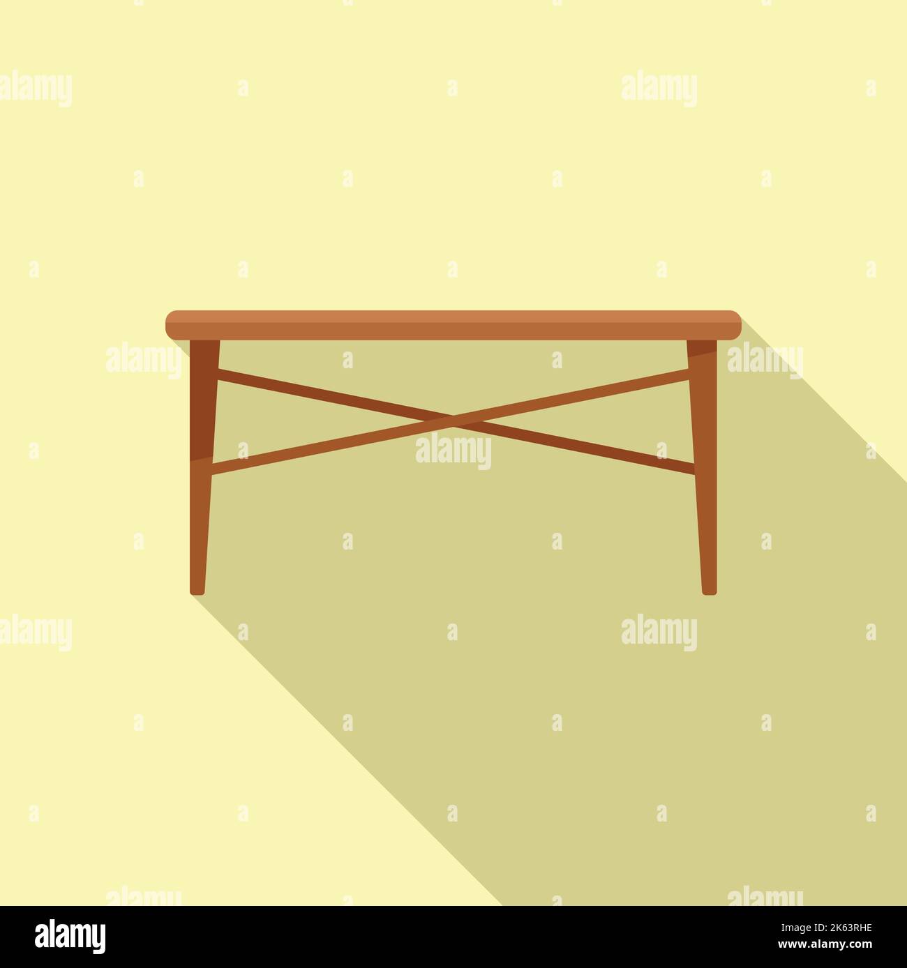Table furniture icon flat vector. Wood desk. Small leg Stock Vector ...