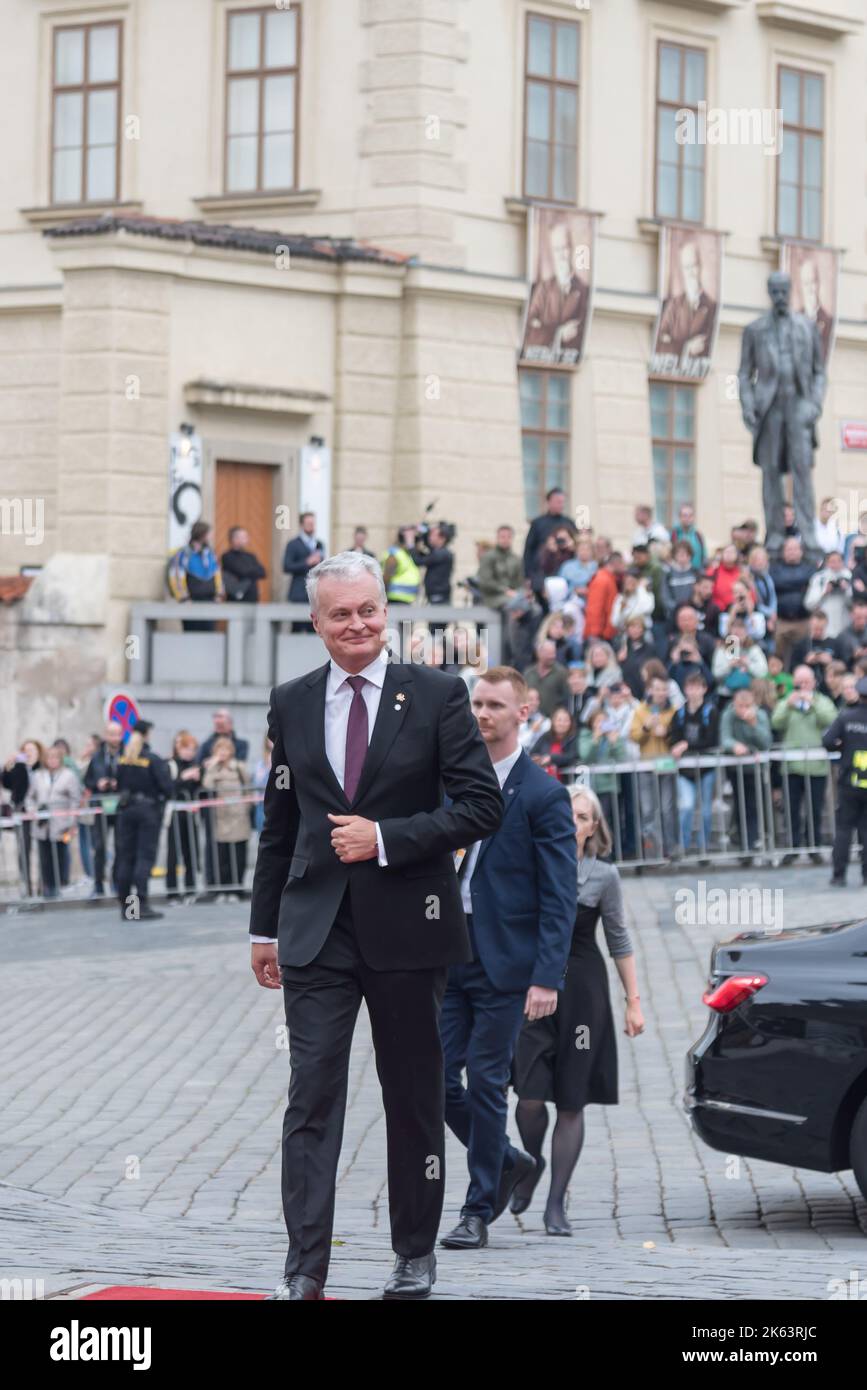 President of Lithuania Gitanas Nauseda seen before the European ...