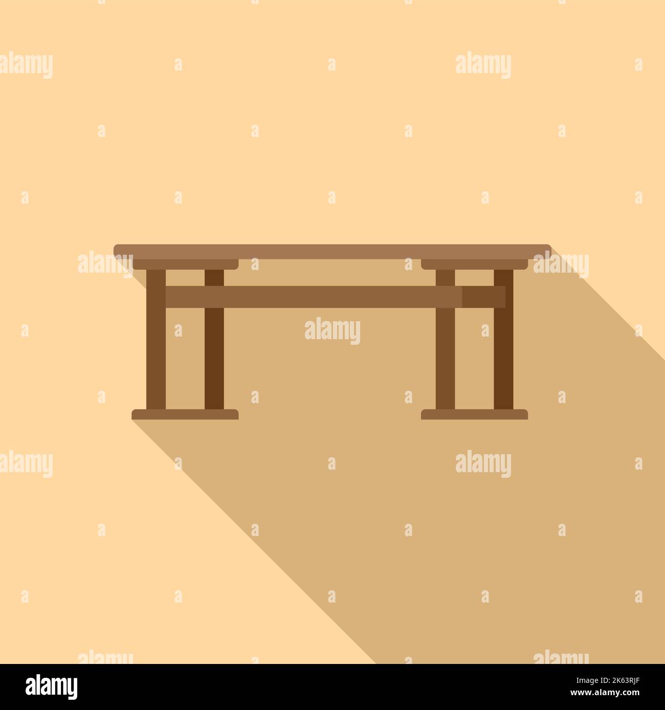 Table desk icon flat vector. Round furniture. Interior modern Stock ...