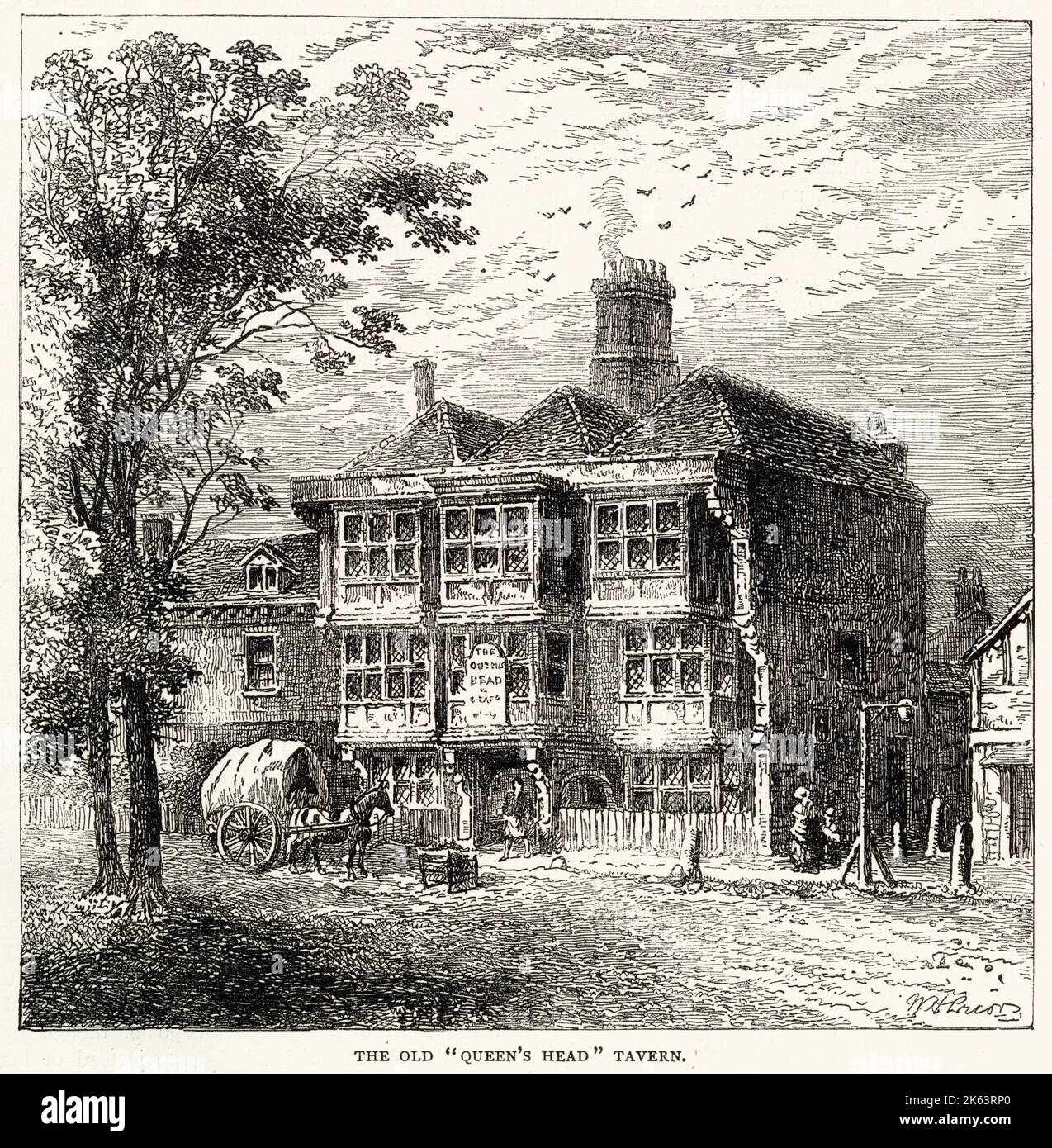 The old Queen's Head Tavern, Islington, North London. It was situated ...