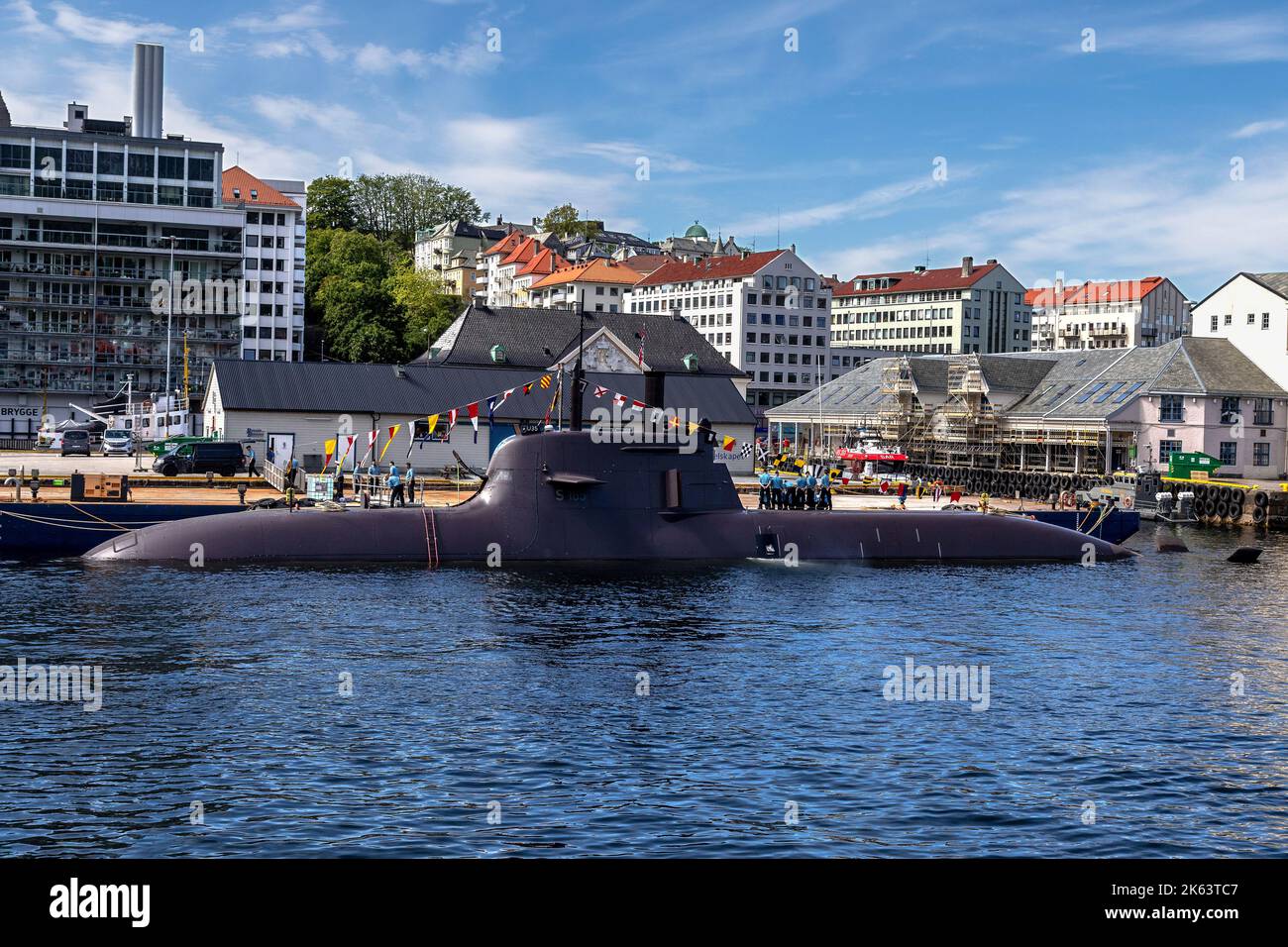 German submarine U-35 (S185) moored alongside Tollbodkaien quay in port ...