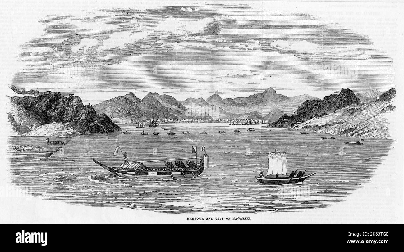 Entrance to the harbour Date: 1855 Stock Photo - Alamy