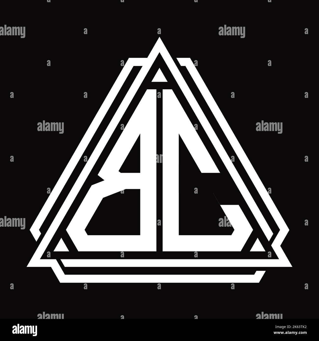 BC Logo letter monogram with triangle shape design template isolated on ...