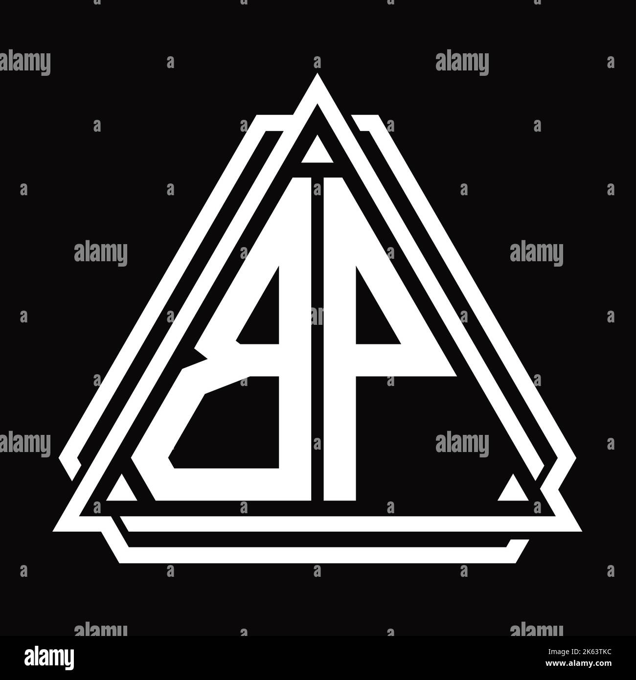 BP Logo letter monogram with triangle shape design template isolated on ...