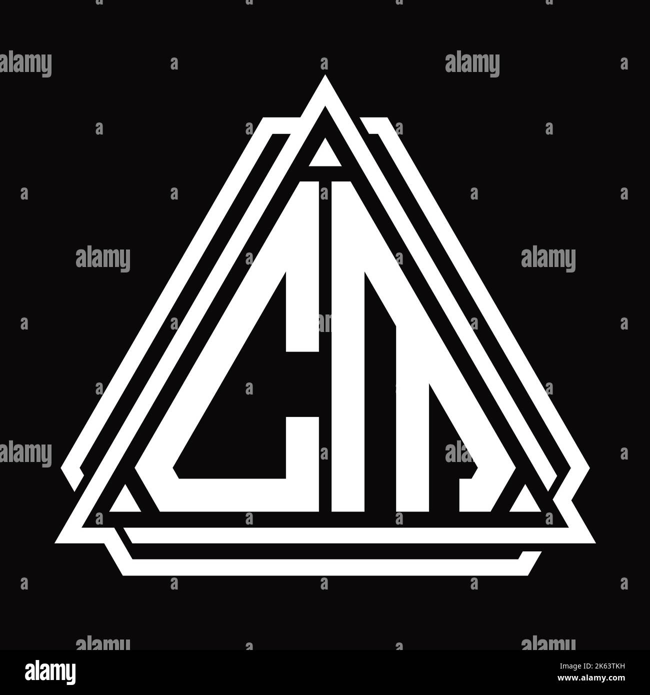 CM Logo letter monogram with triangle shape design template isolated on ...