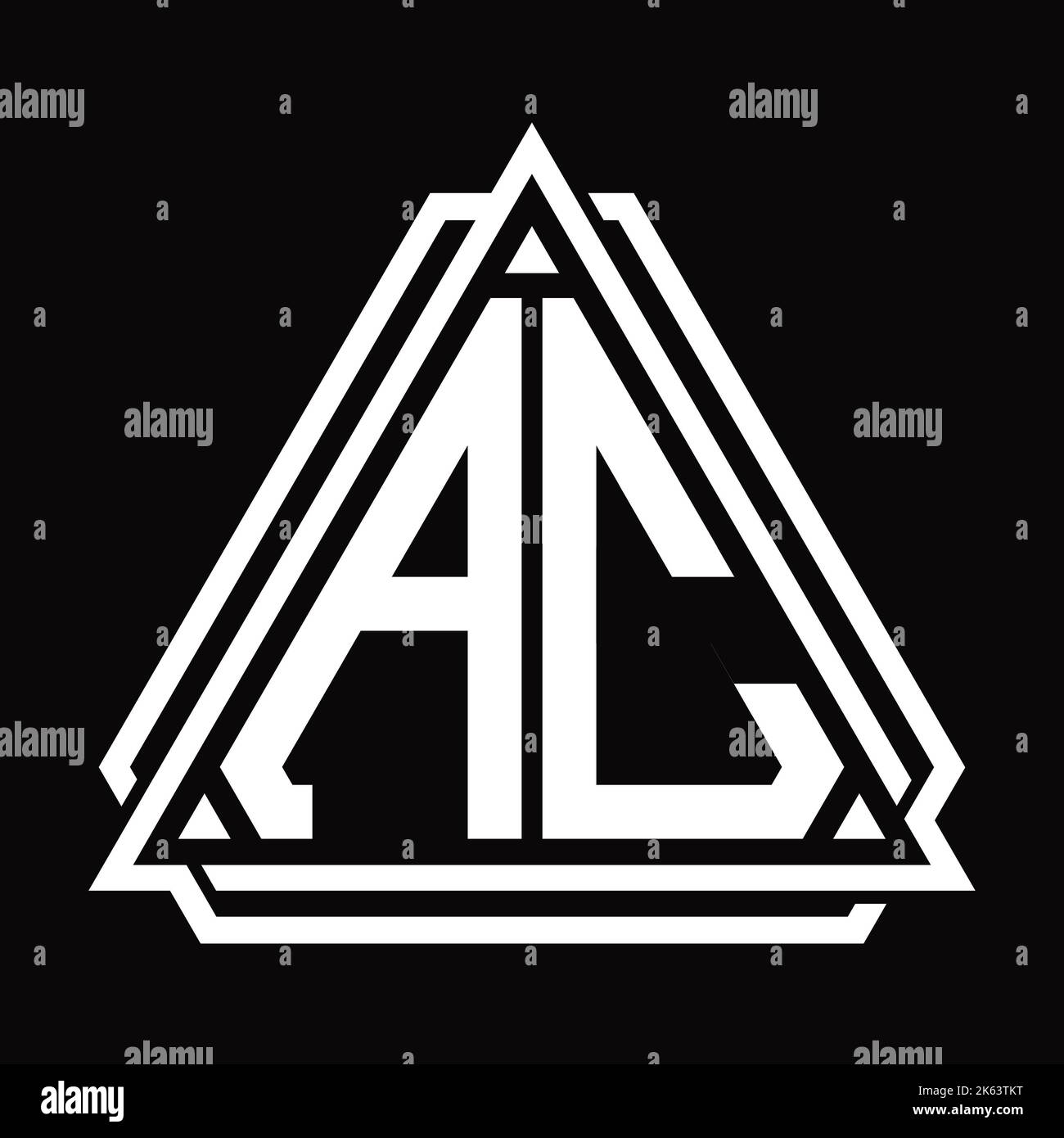AC Logo letter monogram with triangle shape design template isolated on ...