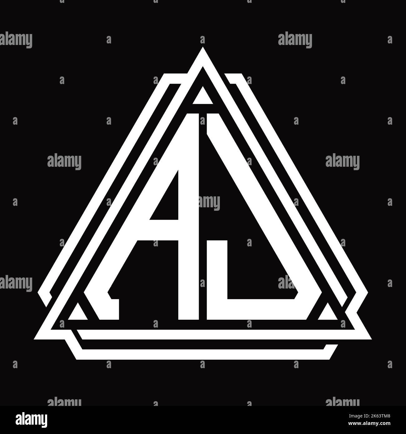AJ Logo letter monogram with triangle shape design template isolated on ...