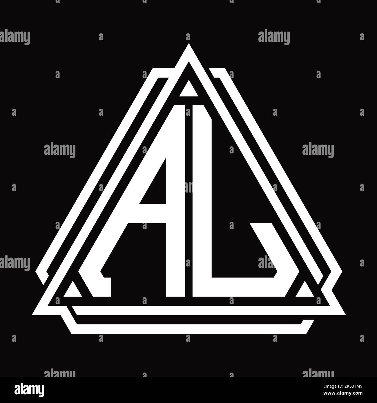 AL Logo letter monogram with triangle shape design template isolated on ...