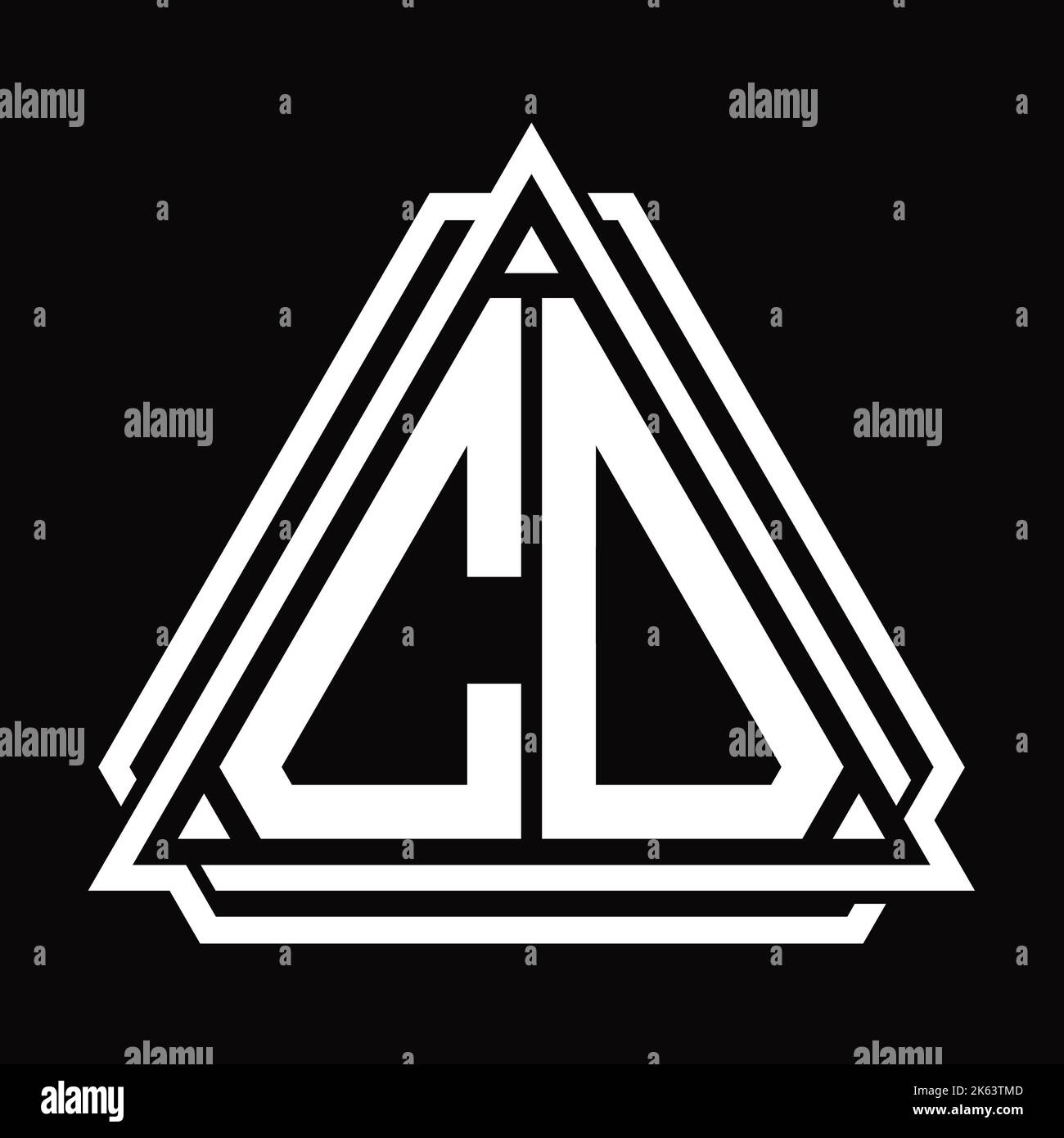 CD Logo letter monogram with triangle shape design template isolated on ...