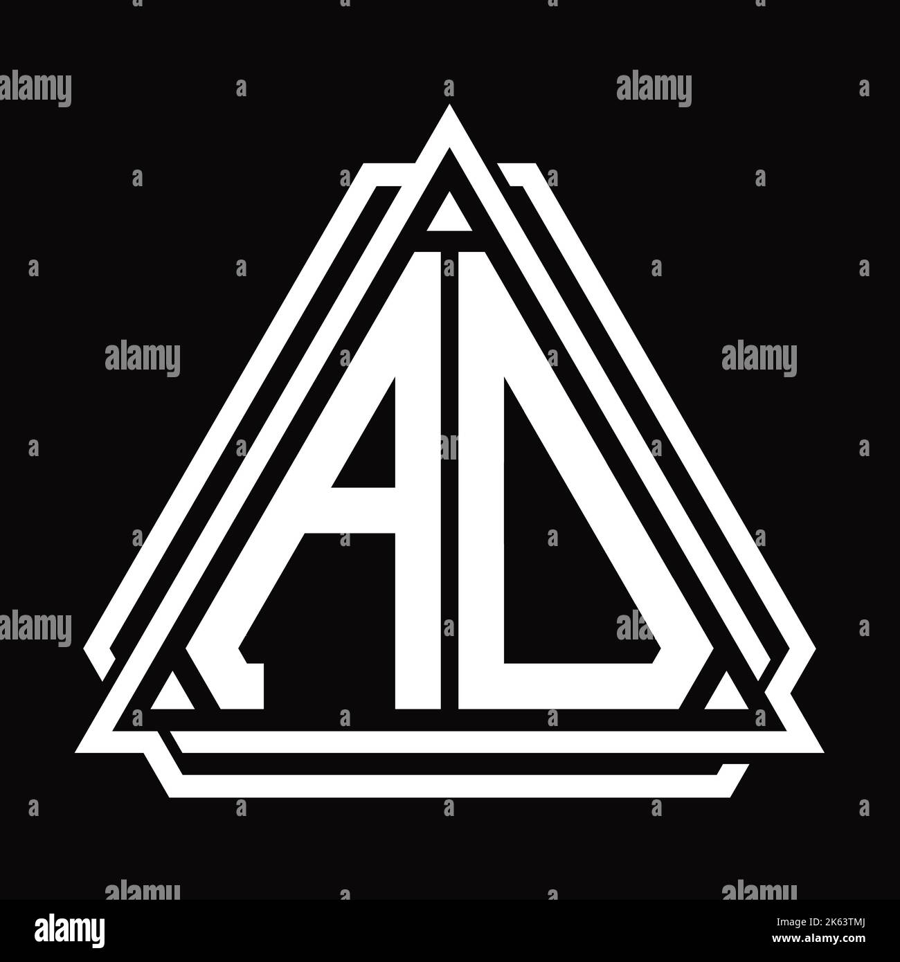 AD Logo letter monogram with triangle shape design template isolated on ...