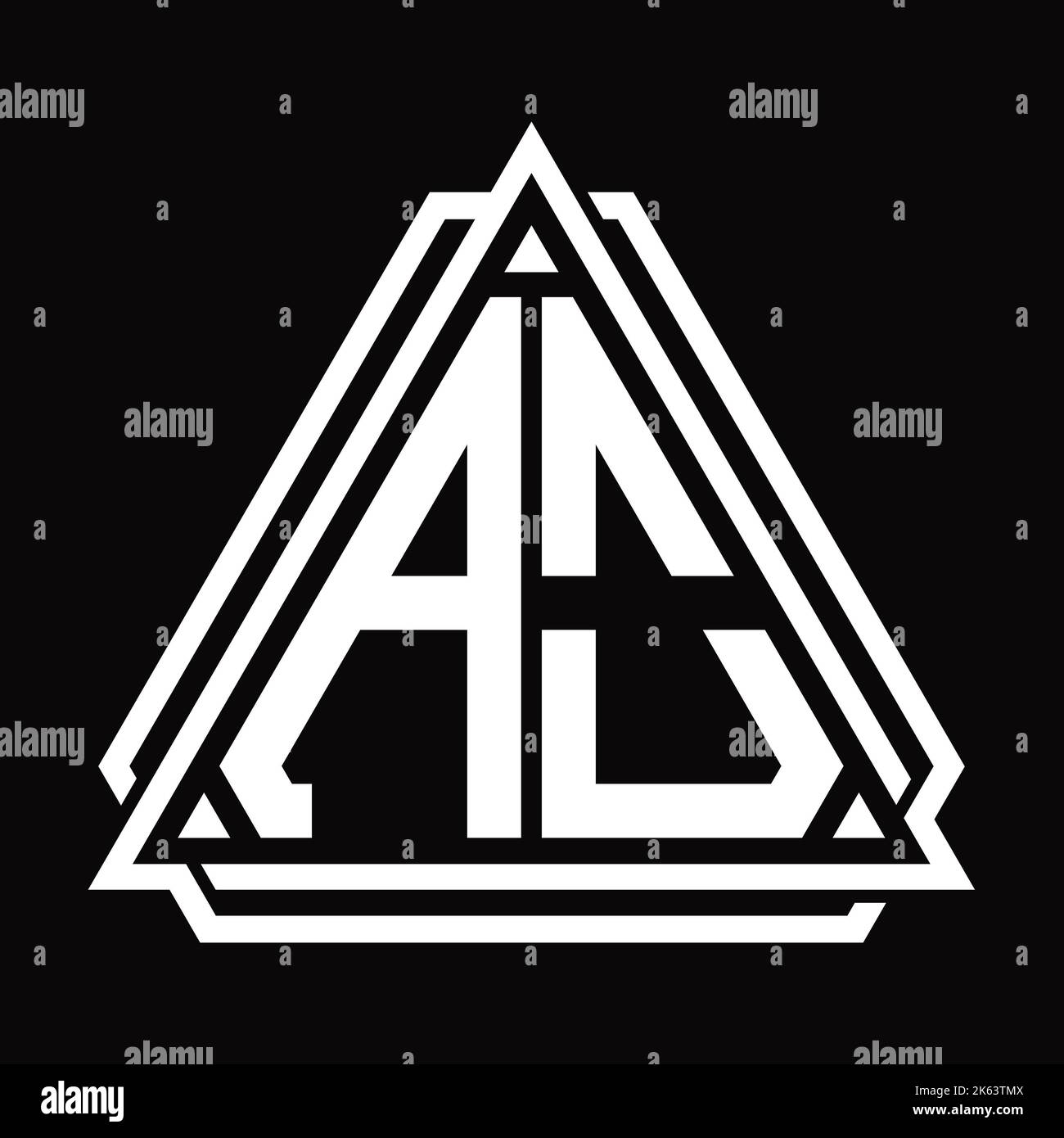 AO Logo letter monogram with triangle shape design template isolated on ...