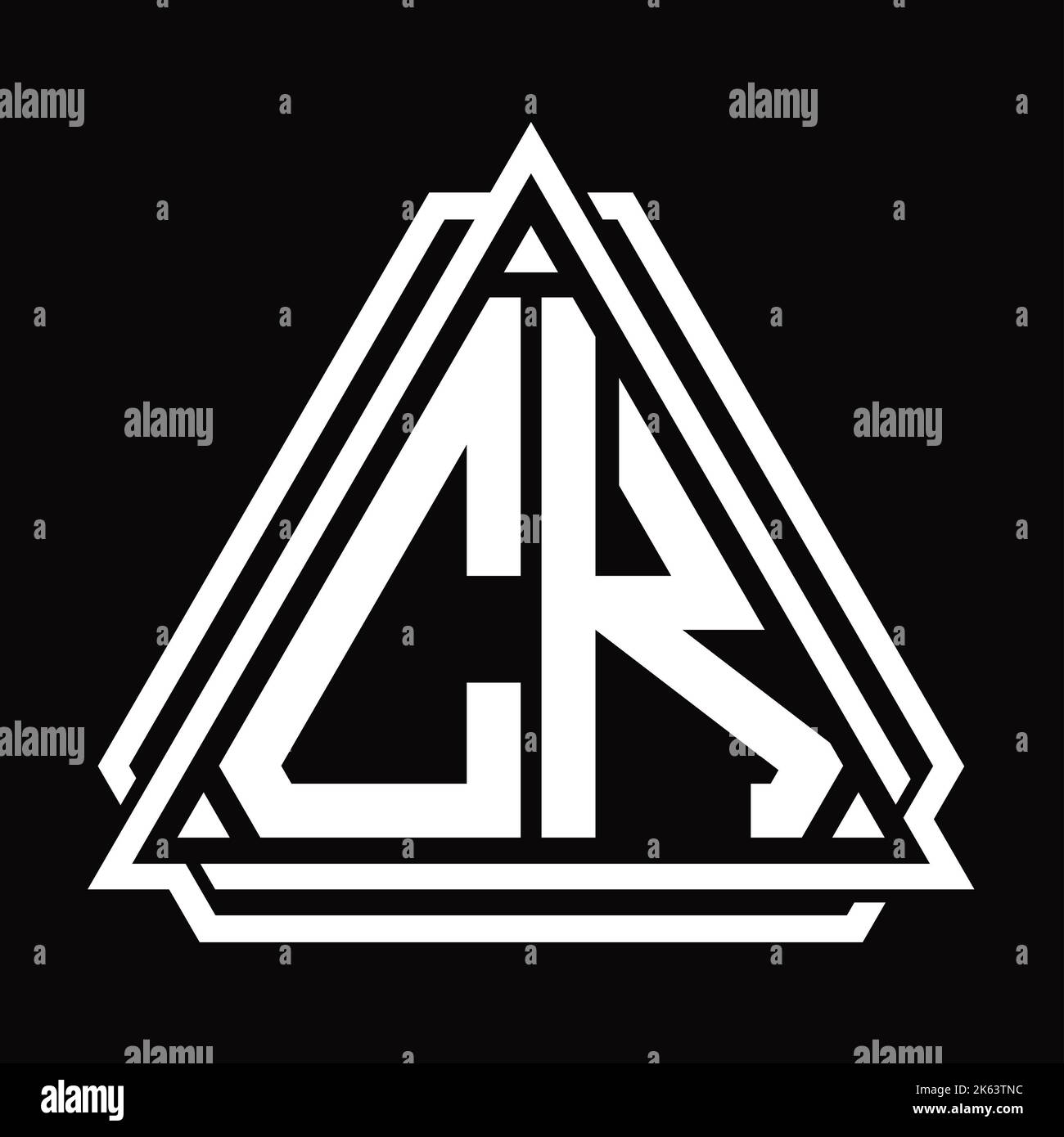 CK Logo letter monogram with triangle shape design template isolated on ...