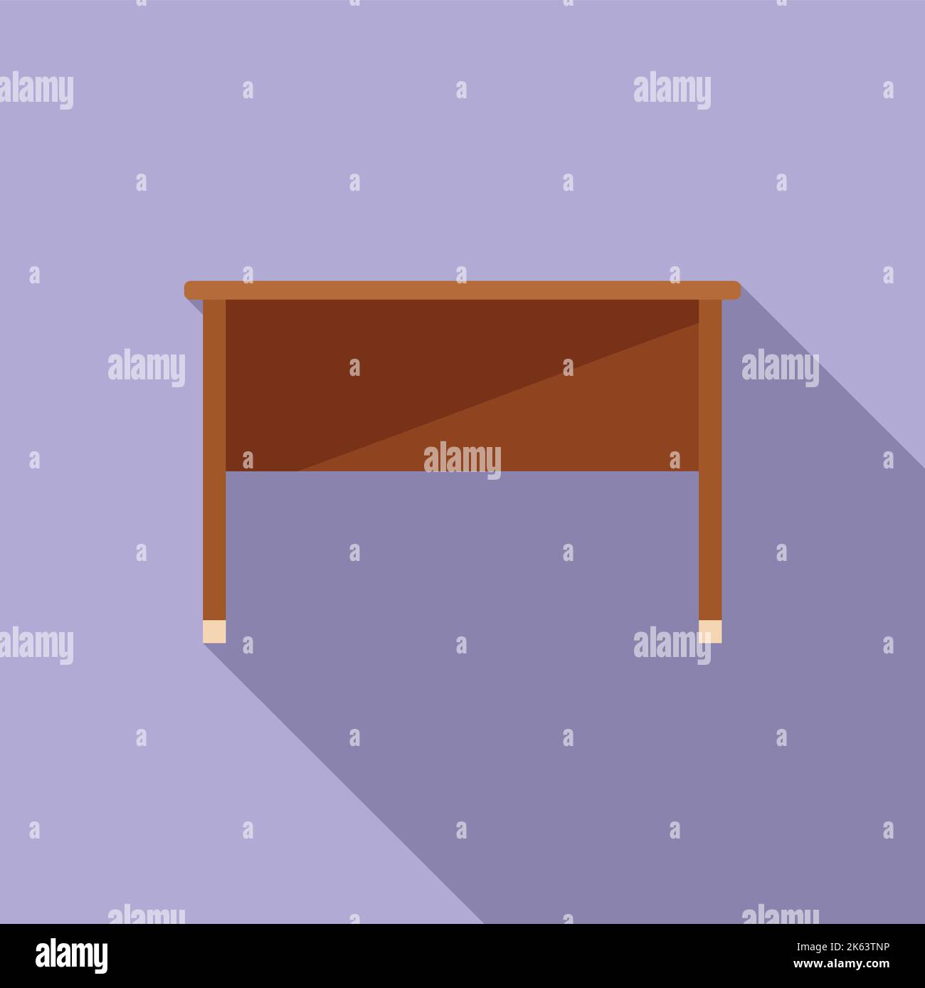 Interior table icon flat vector. Wood desk. Leg object Stock Vector ...