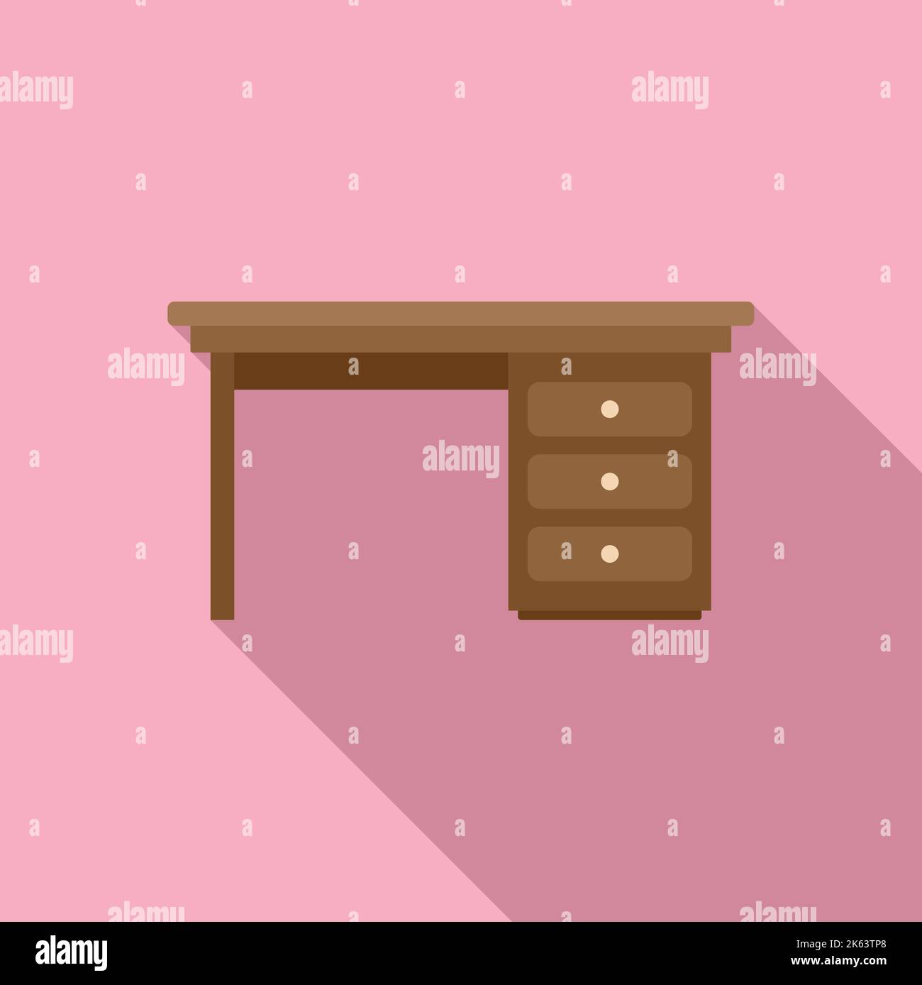 Object table icon flat vector. Wood desk. Top board Stock Vector Image ...
