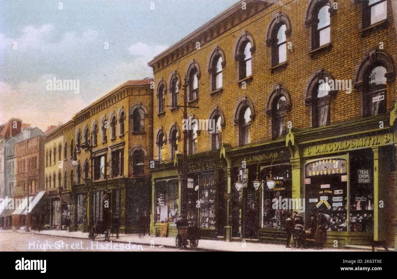 High Street, Harlesden Date: circa 1903 Stock Photo - Alamy