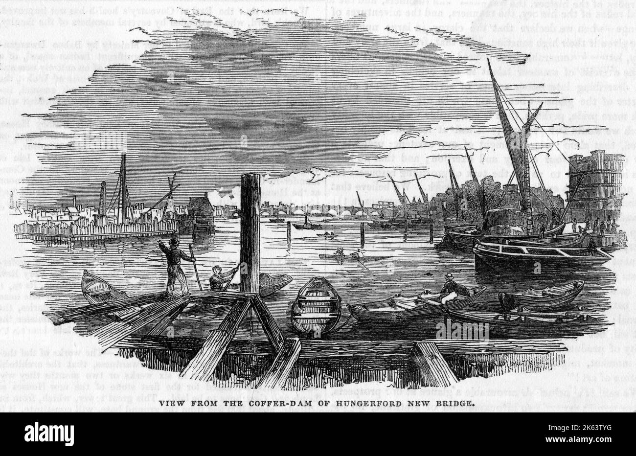 Old hungerford bridge Black and White Stock Photos & Images - Alamy