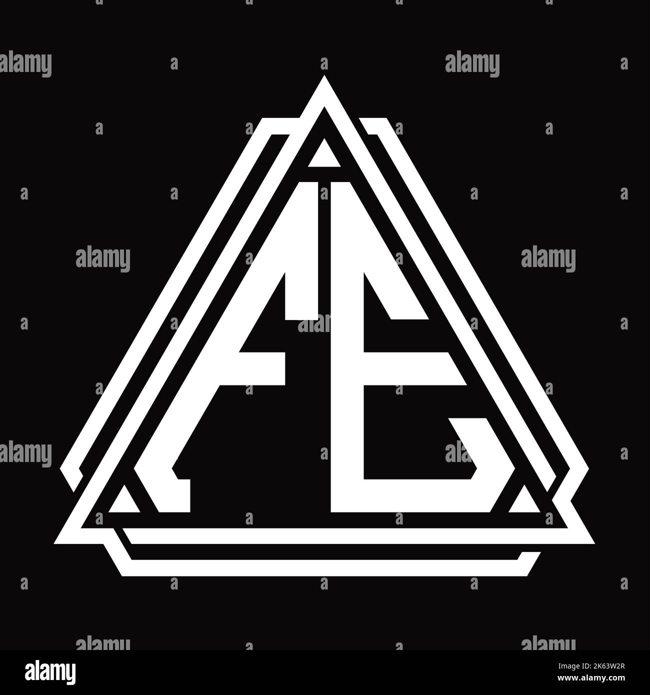 FE Logo letter monogram with triangle shape design template isolated on ...
