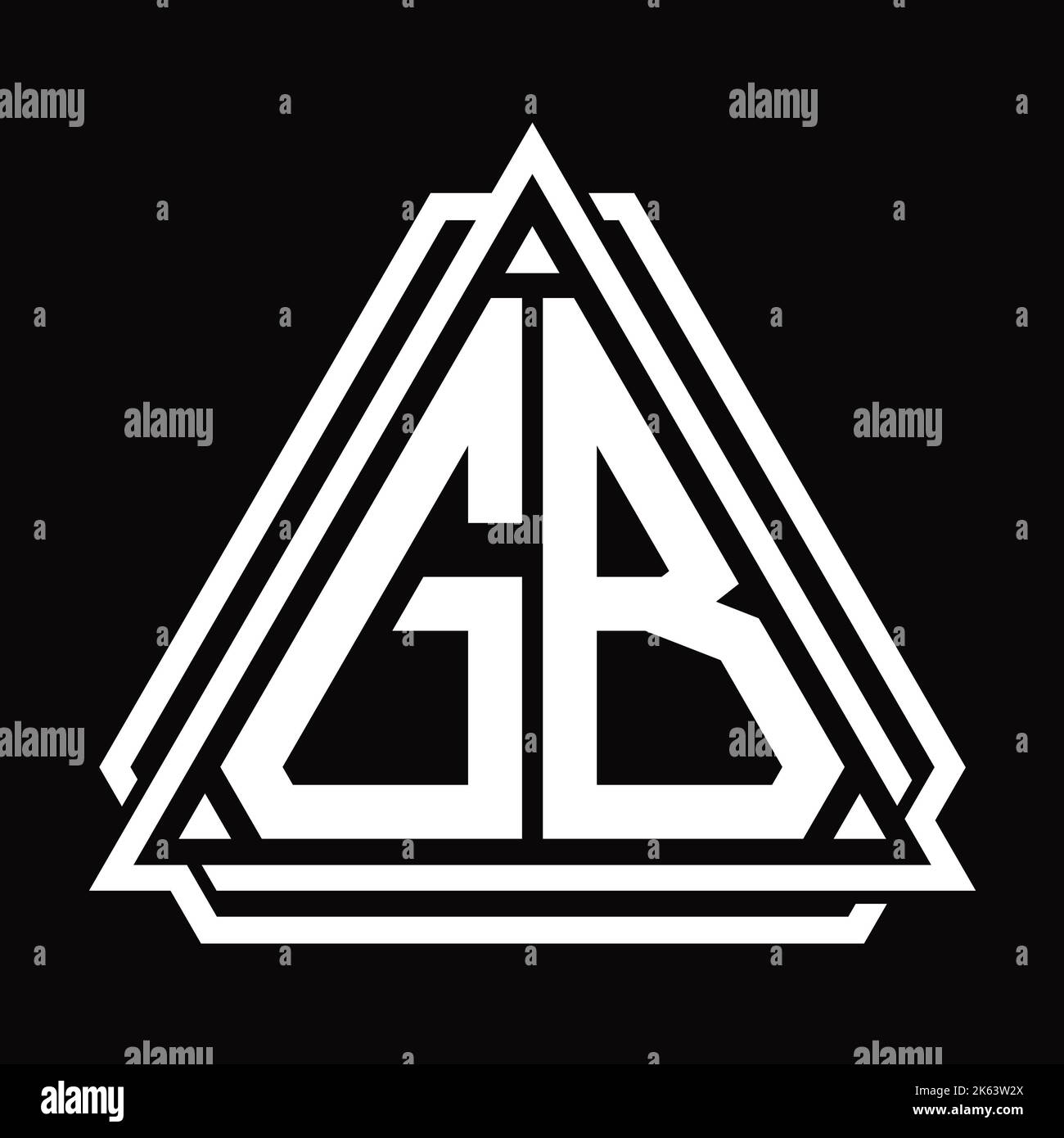 GB Logo letter monogram with triangle shape design template isolated on ...