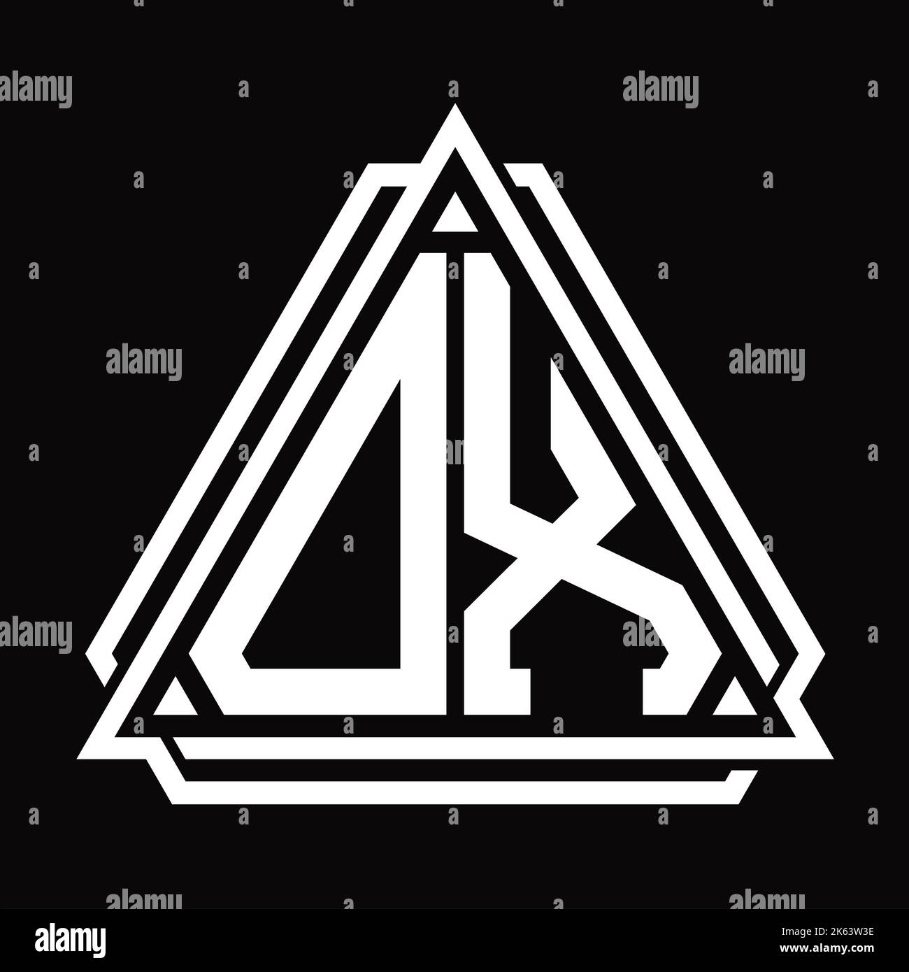 DX Logo letter monogram with triangle shape design template isolated on ...