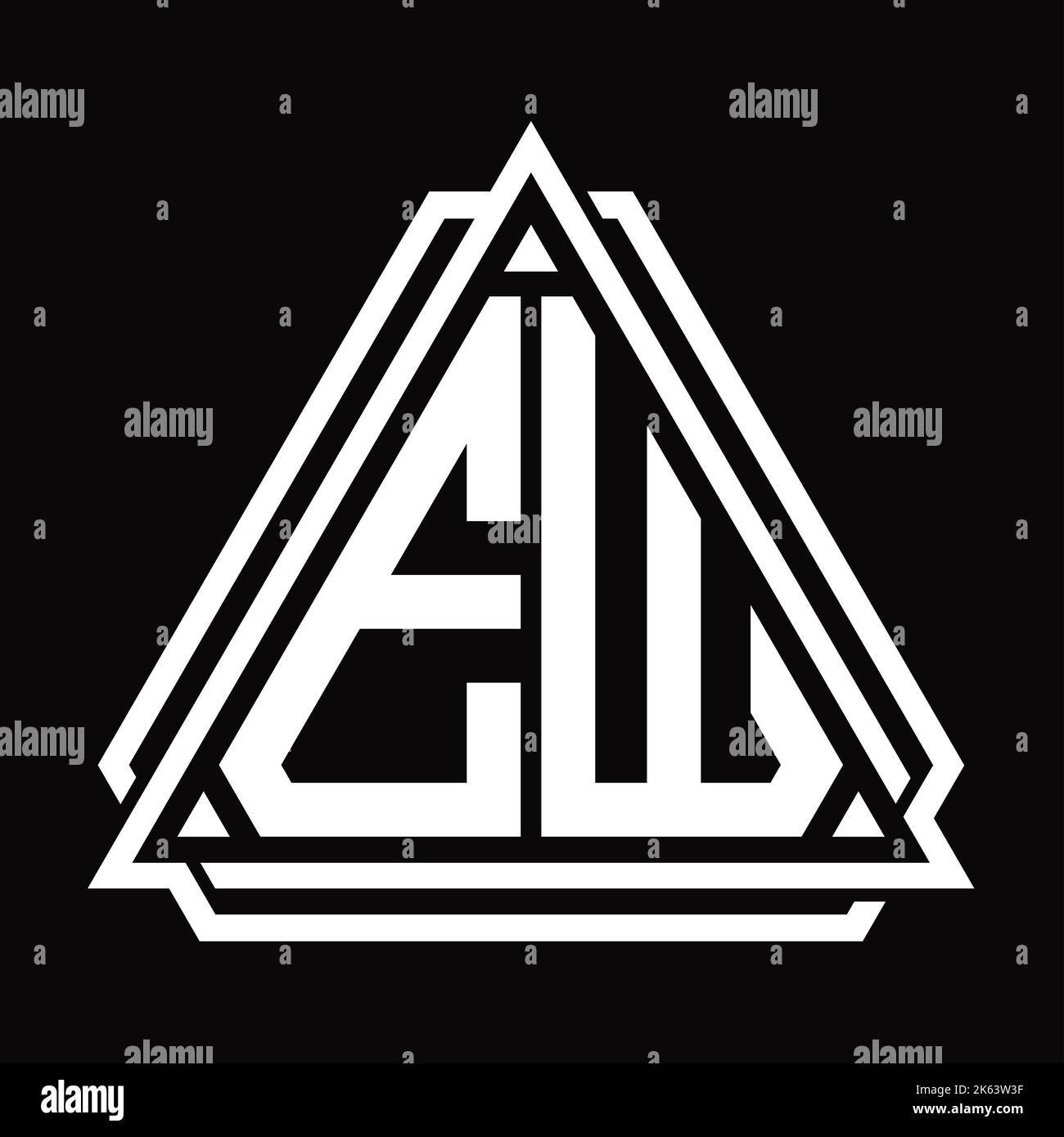 EW Logo letter monogram with triangle shape design template isolated on ...