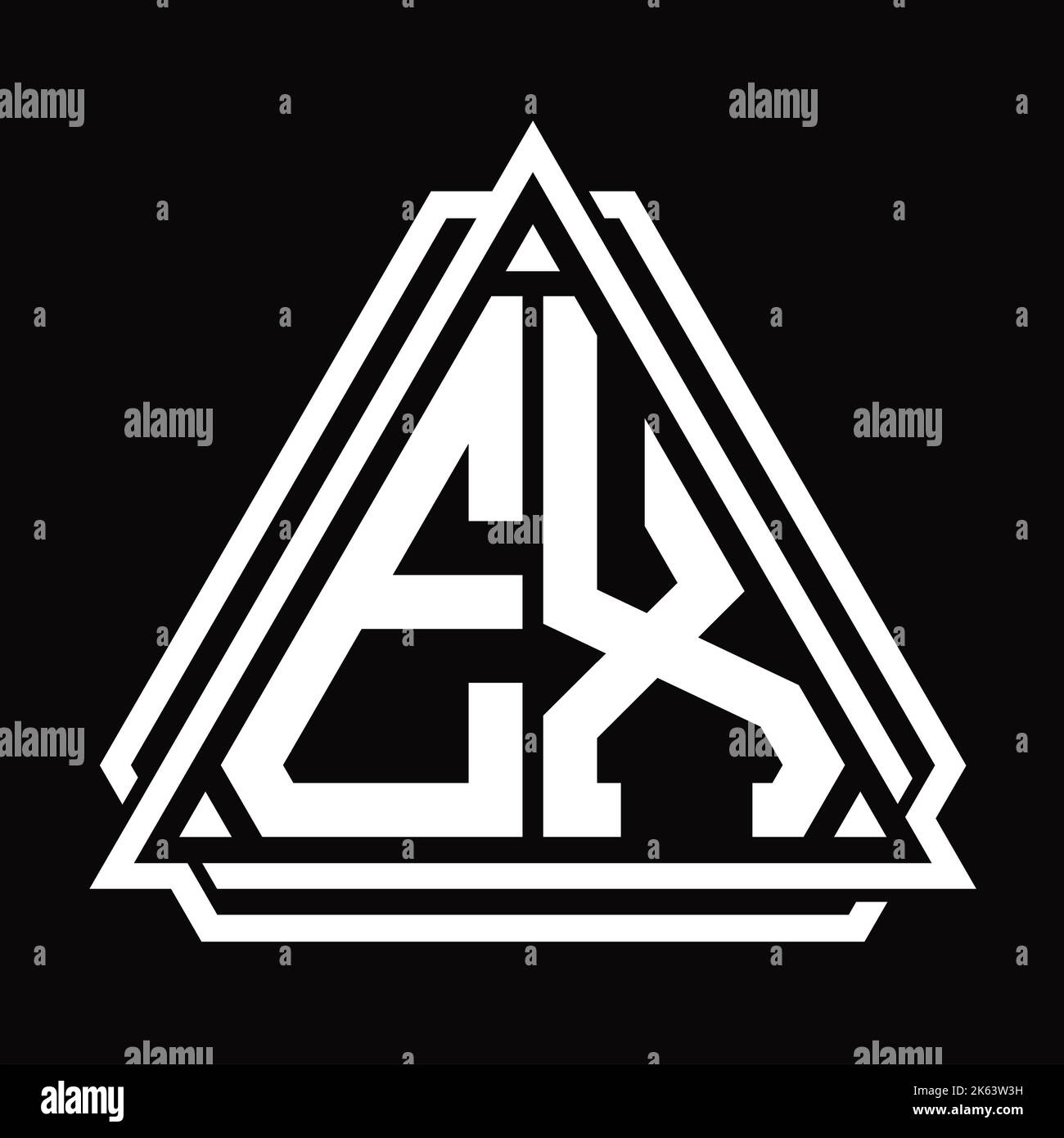 EX Logo letter monogram with triangle shape design template isolated on ...