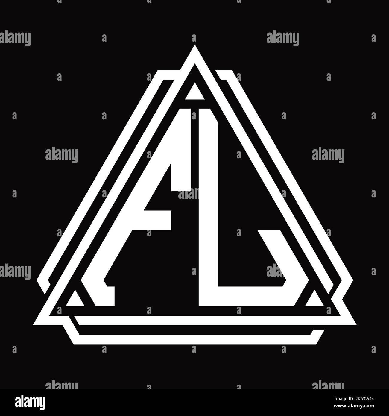 FL Logo letter monogram with triangle shape design template isolated on ...