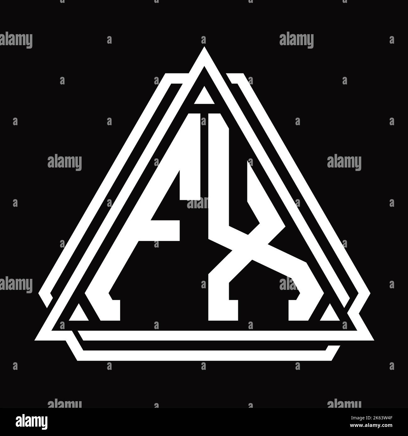 FX Logo letter monogram with triangle shape design template isolated on ...
