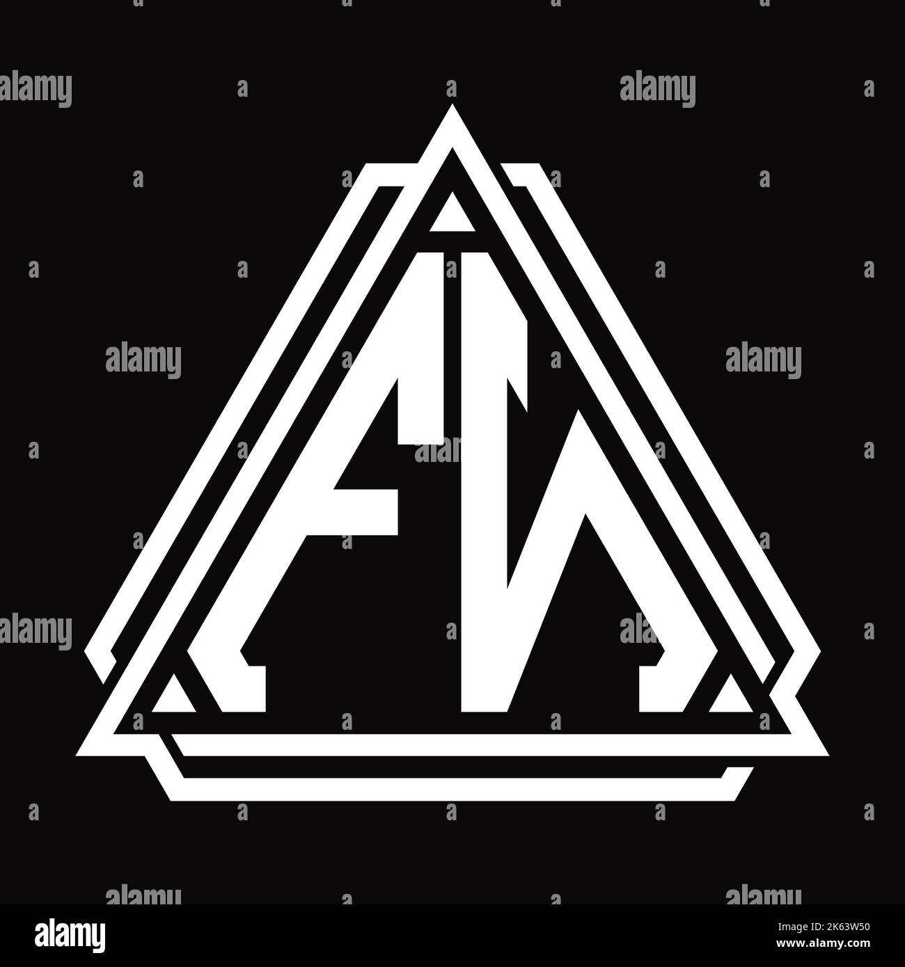 FN Logo letter monogram with triangle shape design template isolated on ...
