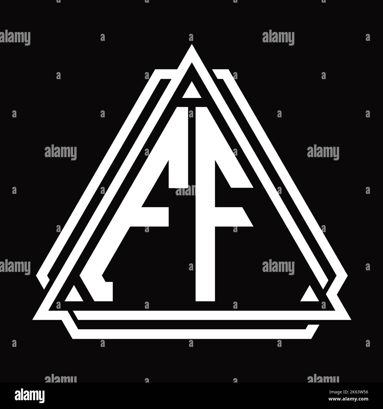 FF Logo letter monogram with triangle shape design template isolated on ...
