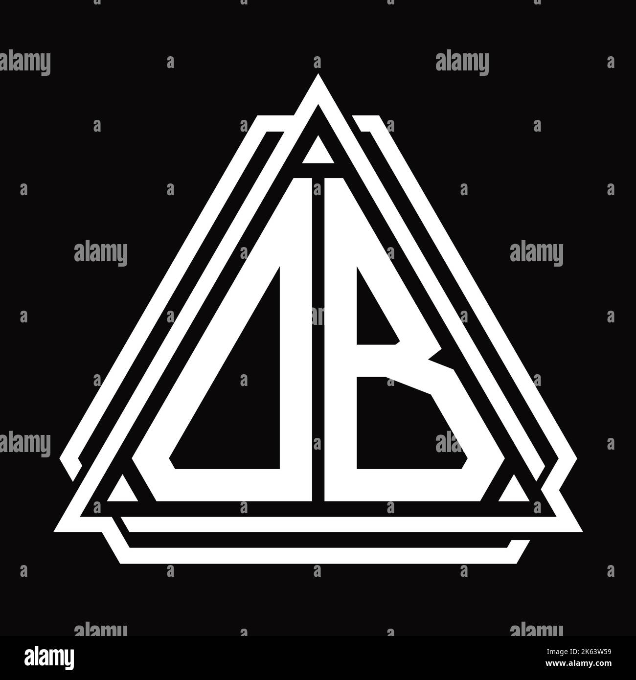 DB Logo letter monogram with triangle shape design template isolated on ...